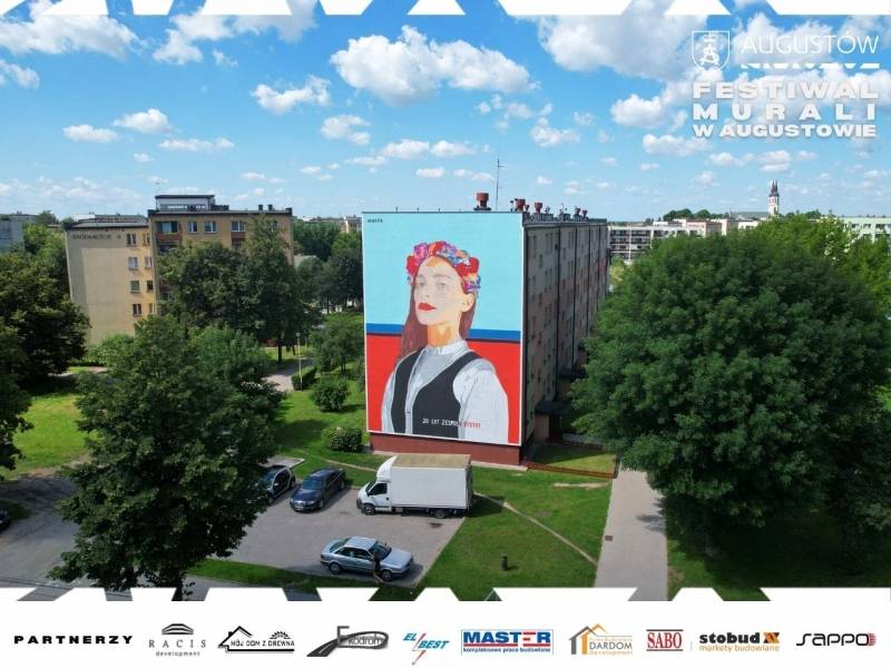 Mural - a girl from the Folk Dance Group "Bystry" - Augustów - events ...